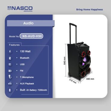 Rechargeable Nasco 130 Watt Audio System Ns Aud H50 in