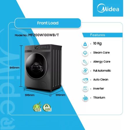Midea Front Load 10kg Washing Machine Mf200w100wb/T | Buy...